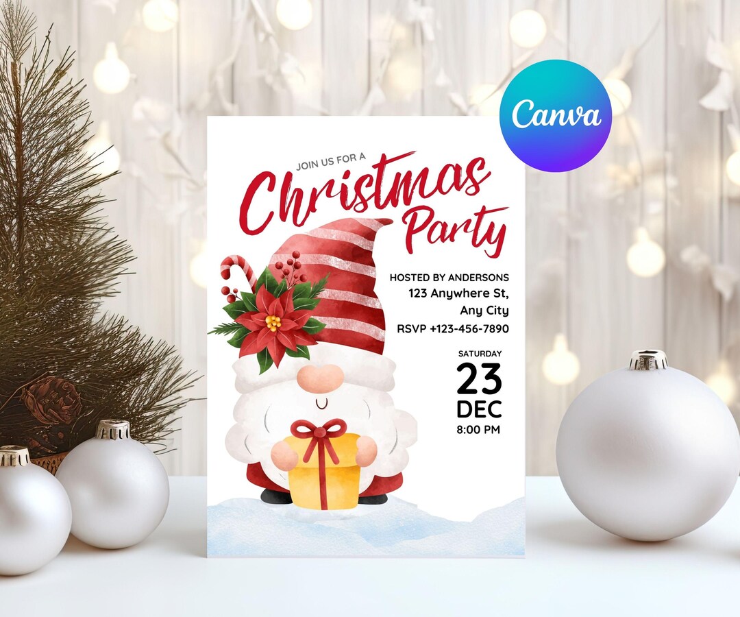 Editable Christmas Party Invitation, Holiday Work Event, Company Xmas ...