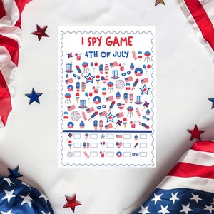 4th of July I Spy Game Printable for Kids | Patriotic Independence Day ...