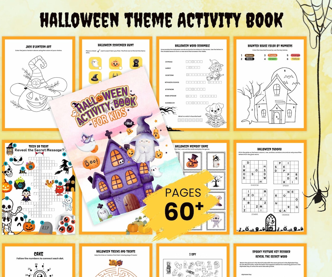 Halloween Activity Book, Booklet Party Favours, Halloween Activity ...