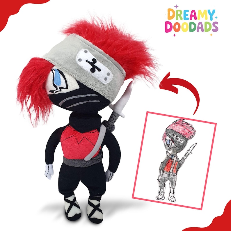 Custom Plushie From Photo & Drawing - Unique Handmade Kids Room Decor ...
