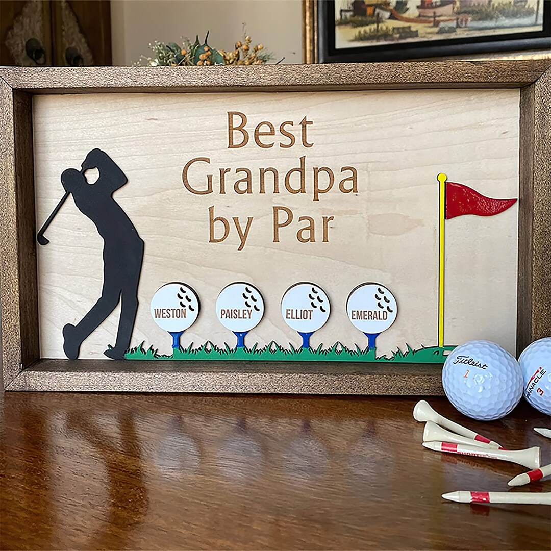 Wooden Golf Sign Best Dad by Par Sign Personalized Gift for Husband ...