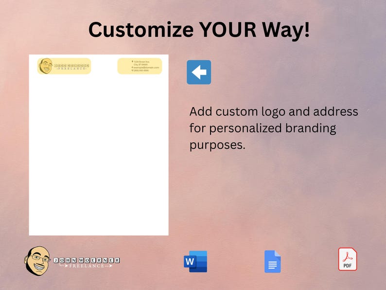 Editable Letterhead Template | Custom Business Stationery | PDF, JPG ...