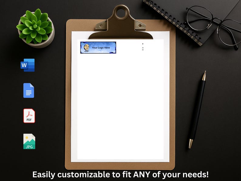 Editable Letterhead Template | Custom Business Stationery | PDF, JPG ...