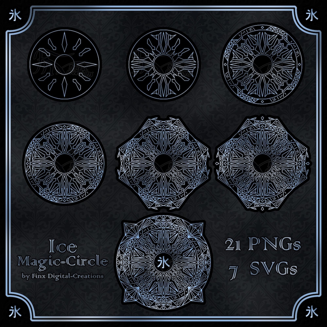 Ice Elemental Magic-circle | 7 Svgs | 7*3 Pngs - Etsy UK