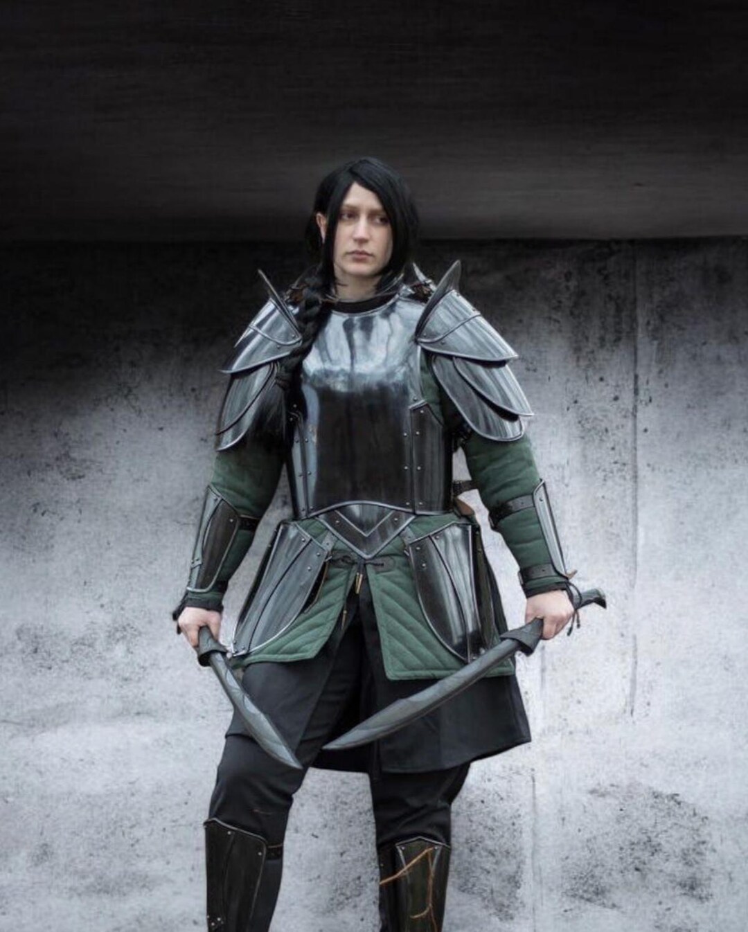 Queen of the Elves Blackened Steel Armor Medieval Lady Elf Warrior ...