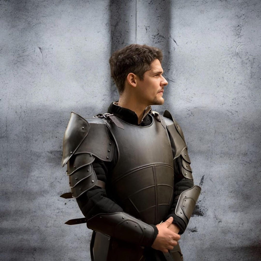 Undead Knight Full Body Armor Suit – Blackened Steel Cuirass, Pauldrons ...