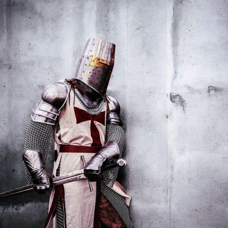 Medieval Knight Templar Full Body Armor Suit | Crusader Steel Costume ...