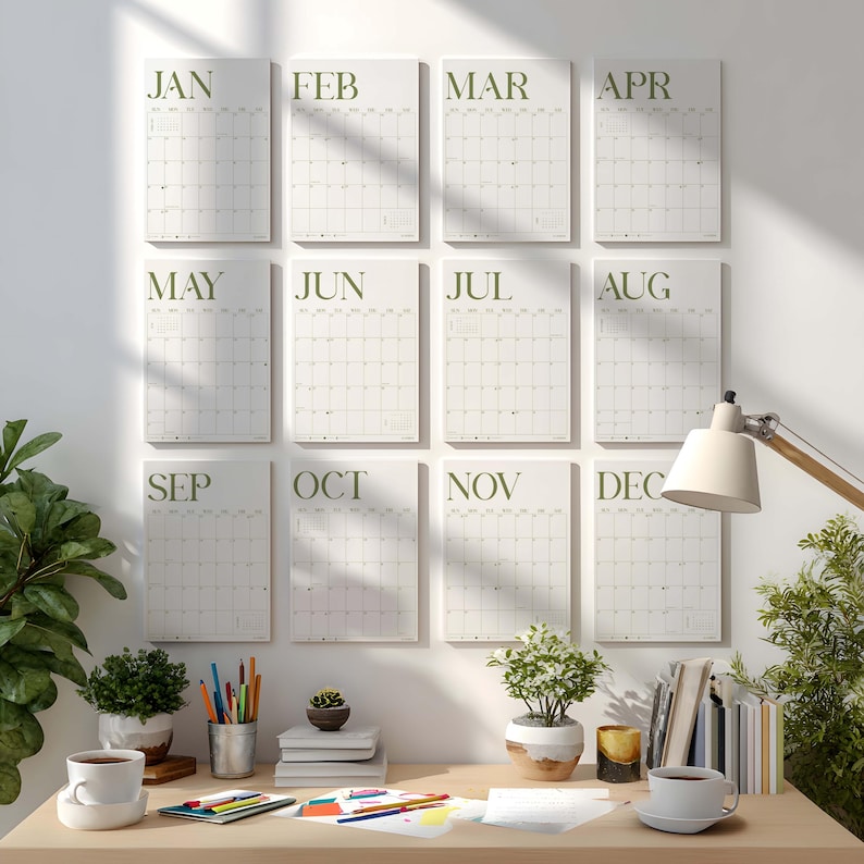 2026 Matcha Wall Calendar: Large Monthly Planner, Recycled Paper - Etsy
