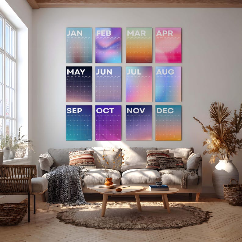 2026 Wall Calendar: Gradient Design, Recycled Paper, Monday or Sunday ...