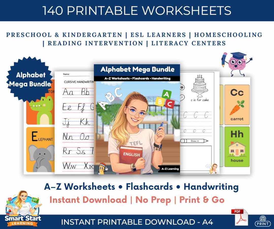 Alphabet Mega Bundle | A–Z Worksheets, Flashcards & Handwriting ...