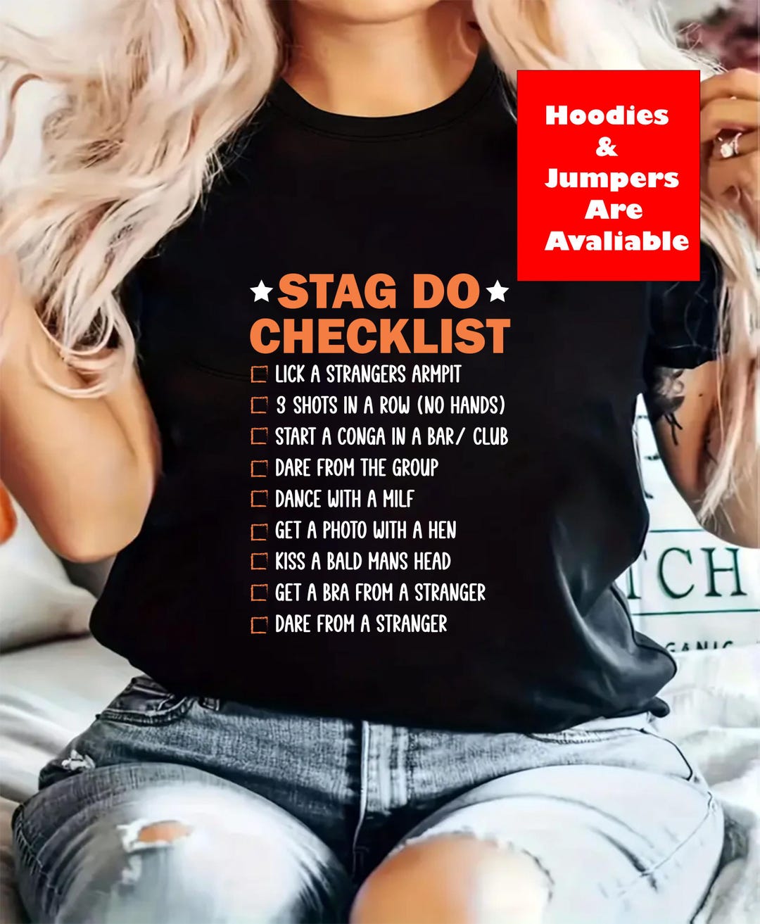 Stag Do Checklist T-shirt: Funny Bachelor Party Dare Tee - Etsy