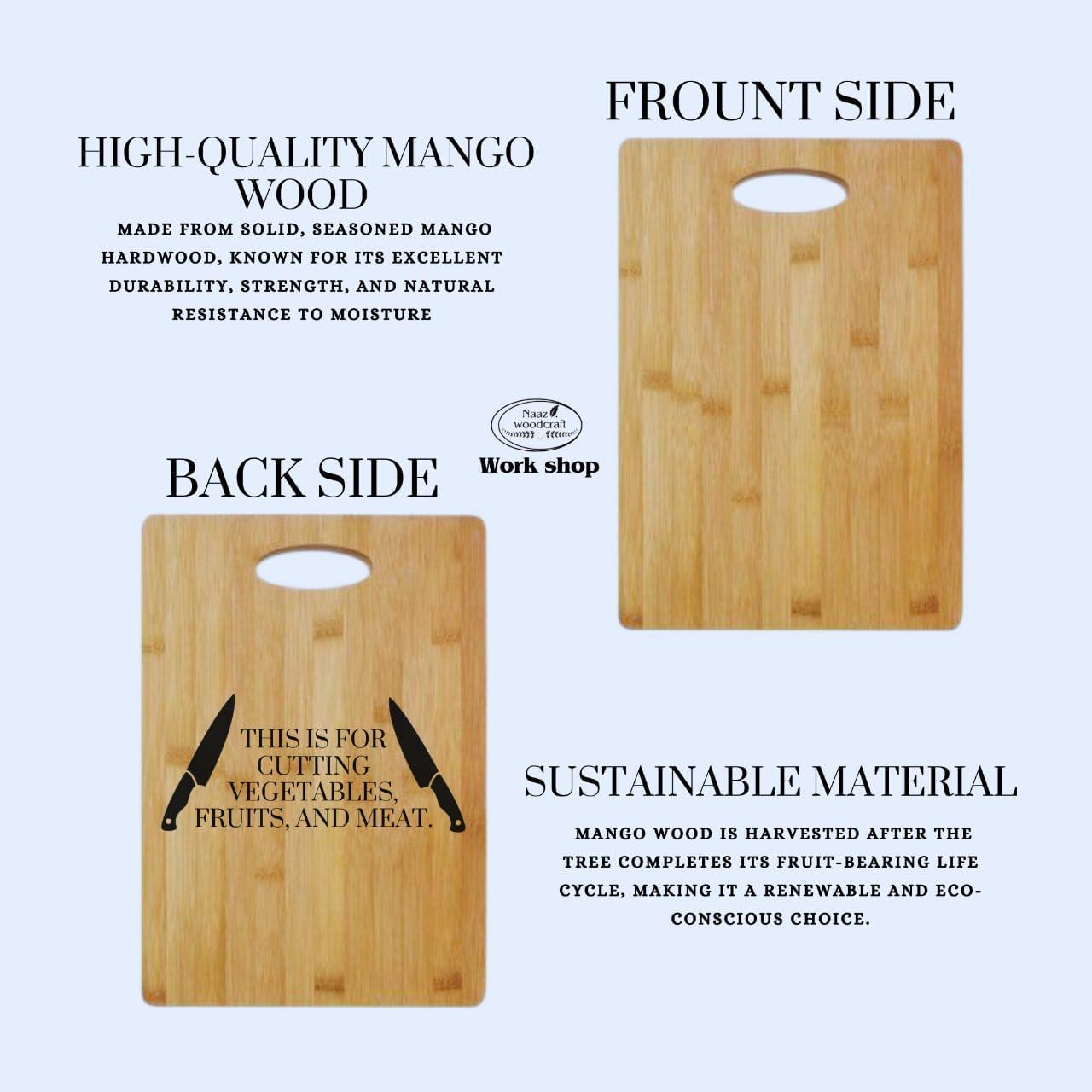 Wood Cutting Board Durable Wooden Chopping Board With Handle for ...