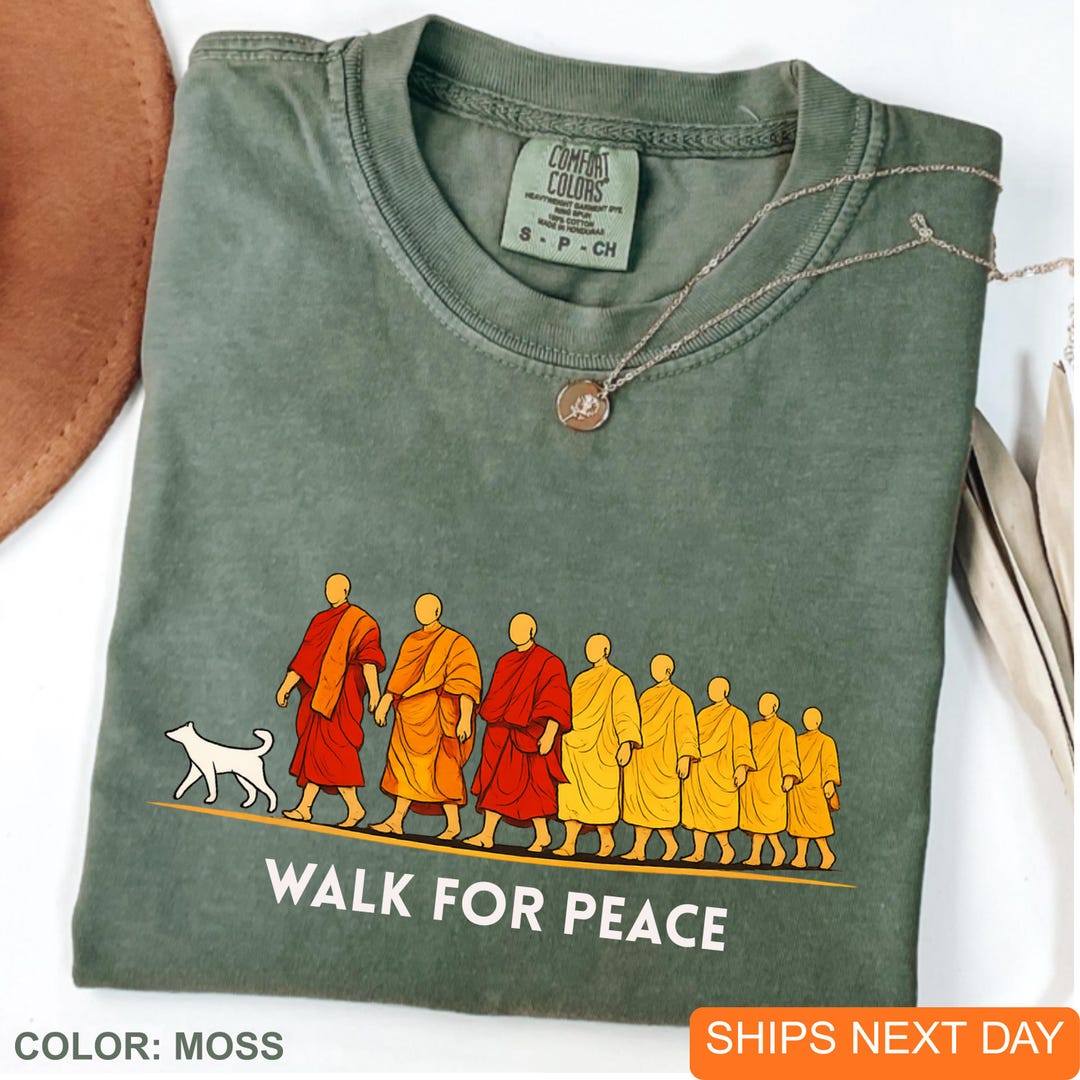 Walk for Peace Shirt, Peace Walking Monks With Aloka Cute Dog Lover ...