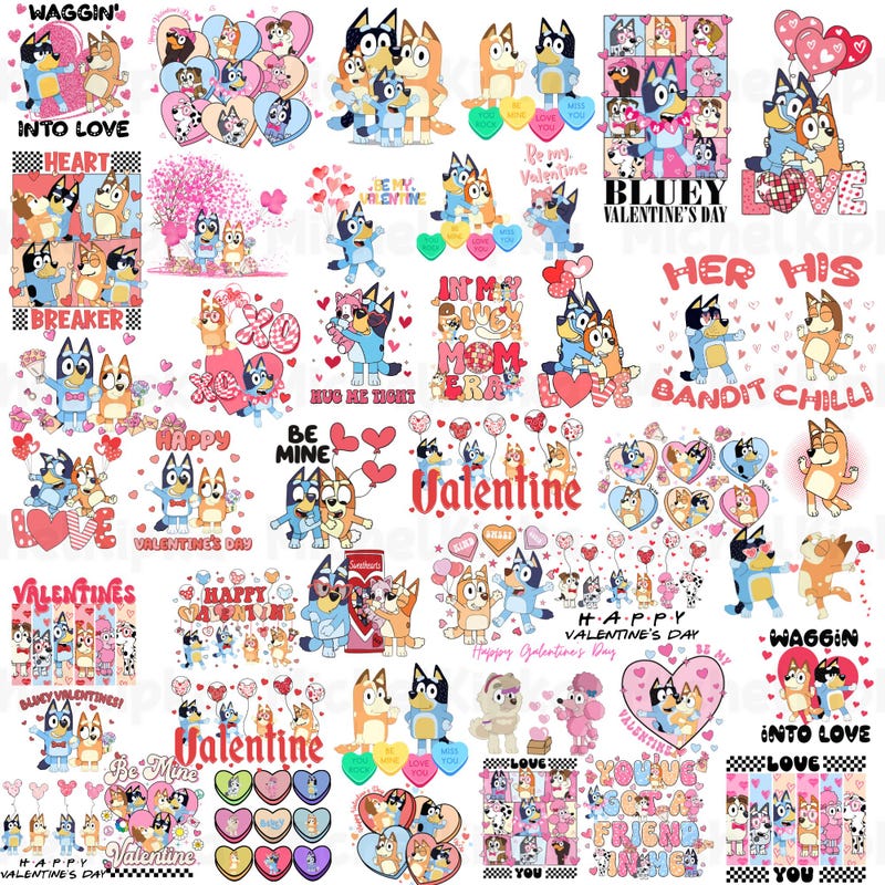 Cartoon Dog Valentine Png - Etsy