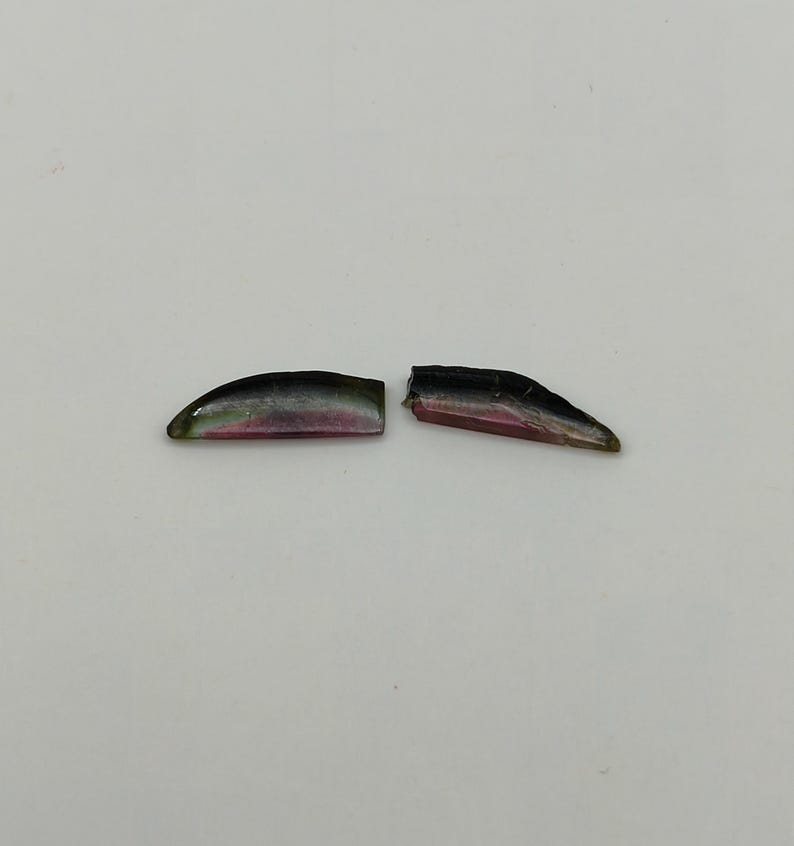 Natural Watermelon Tourmaline Slice Pair, Fancy Shape Slices, Loose ...