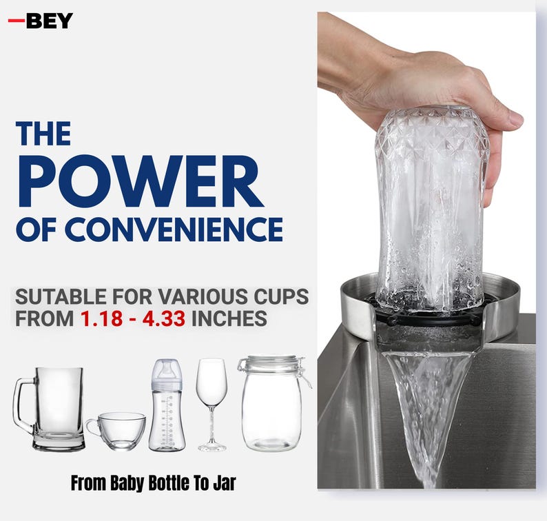 Automatic Glass Rinser Stainless Steel Cup Washer for Kitchen Sink - Etsy