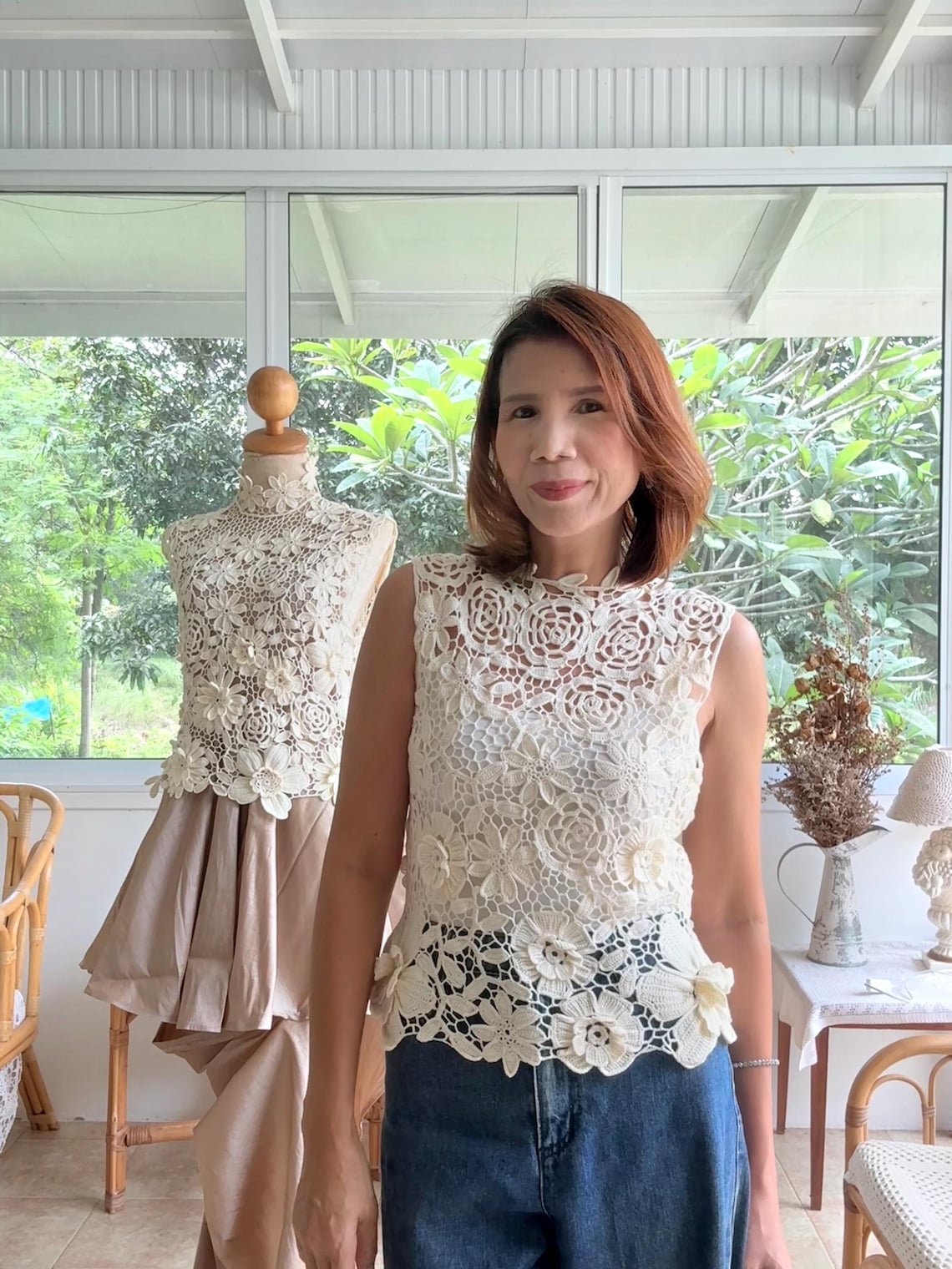 Crochet Lace Work, Where Individual Motifs (flowers/designs) Are Joined ...