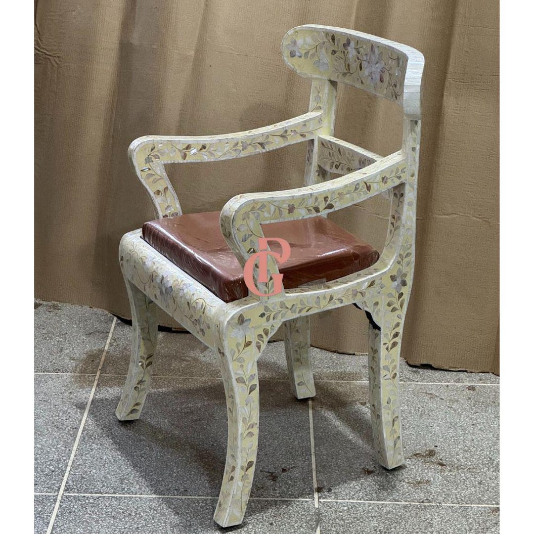 Bone Inlay Chair, Wooden Indian Handicrafts Bone Inlay Dining Chair ...