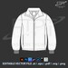 Bomber Jacket Mockup Tech Pack Vector CAD Flat Sketch Varsity Jacket ...