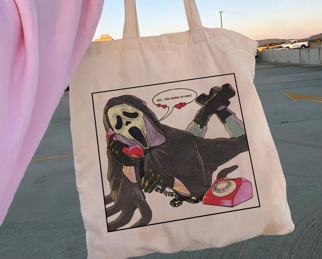No You Hang Up Tote Bag, Scream Tote Bag, Ghostface Tote Bag, Horror ...