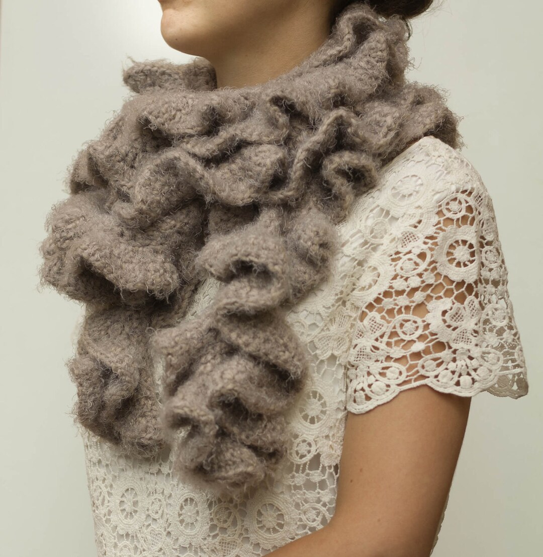 CROCHET PATTERN Instant Download - Stormy Chocolate Scarf - Ruffled ...