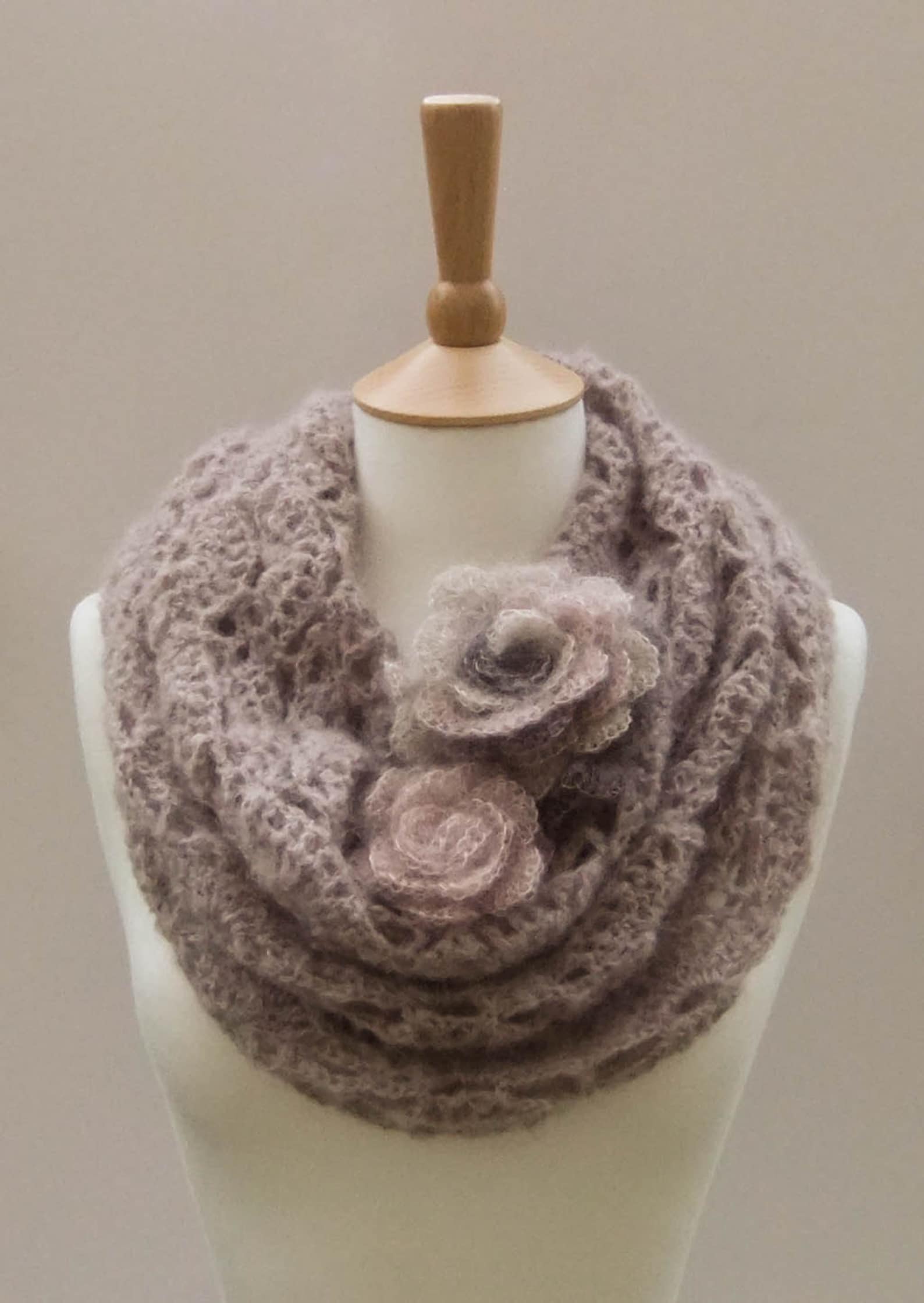 CROCHET PATTERN Instant Download - Flower Gale Cowl - Lilac Purple Gray ...