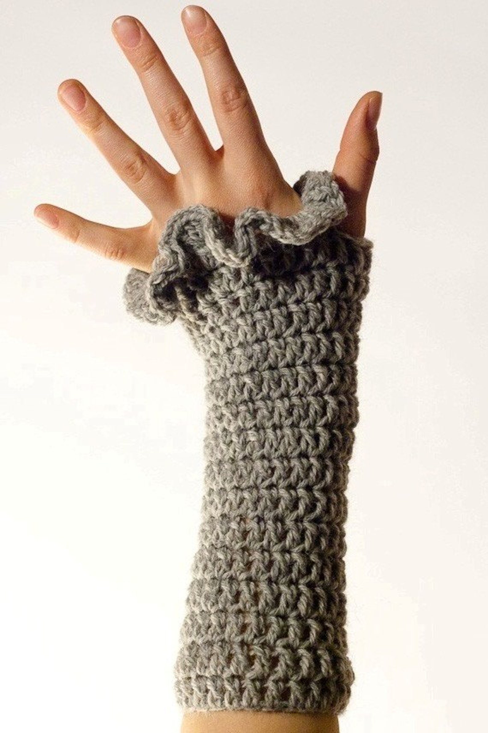 CROCHET PATTERN Instant Download - Tiffany Teaser Gloves - Grey ...