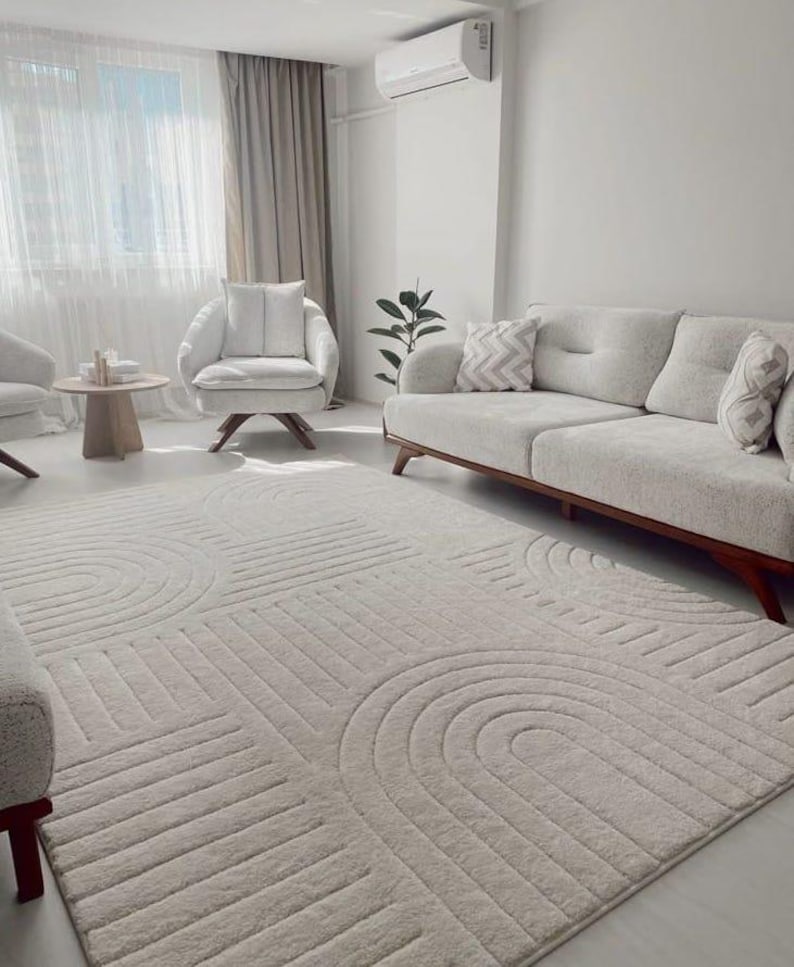 Ivory Rugs | Hand Tufted Rug | Custom Size Area Rug | Wool Carpet for ...