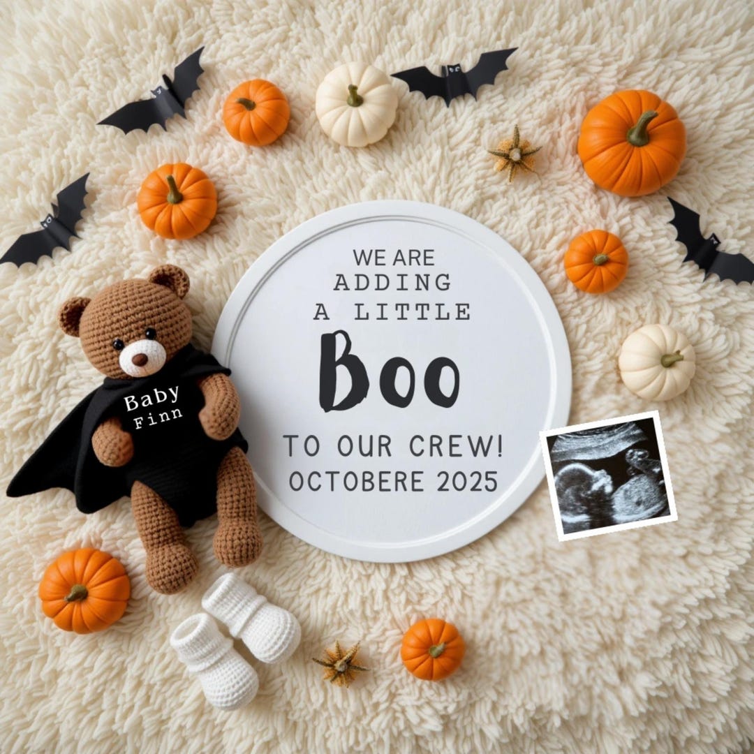 Halloween Pregnancy Announcement: Spooky October Baby Reveal (digital ...