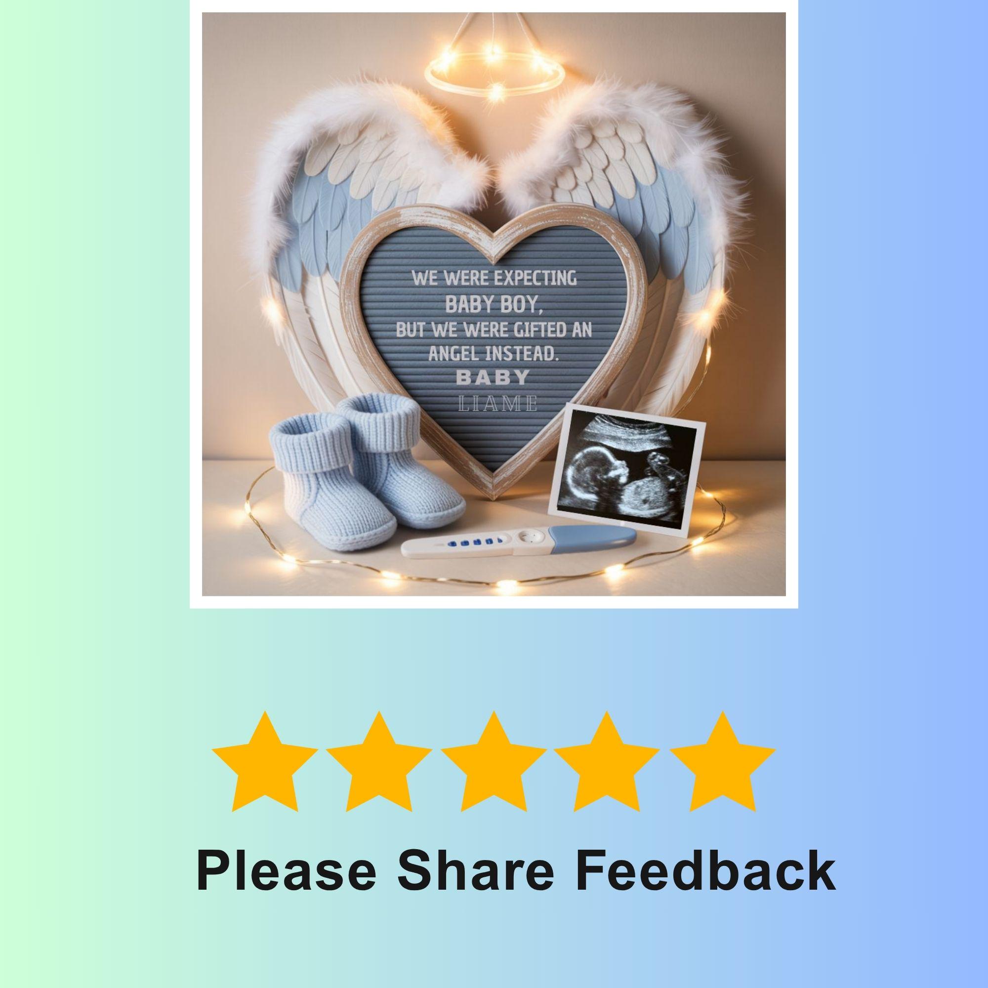 Angel Baby Memorial Announcement: Pregnancy Loss Tribute (digital ...