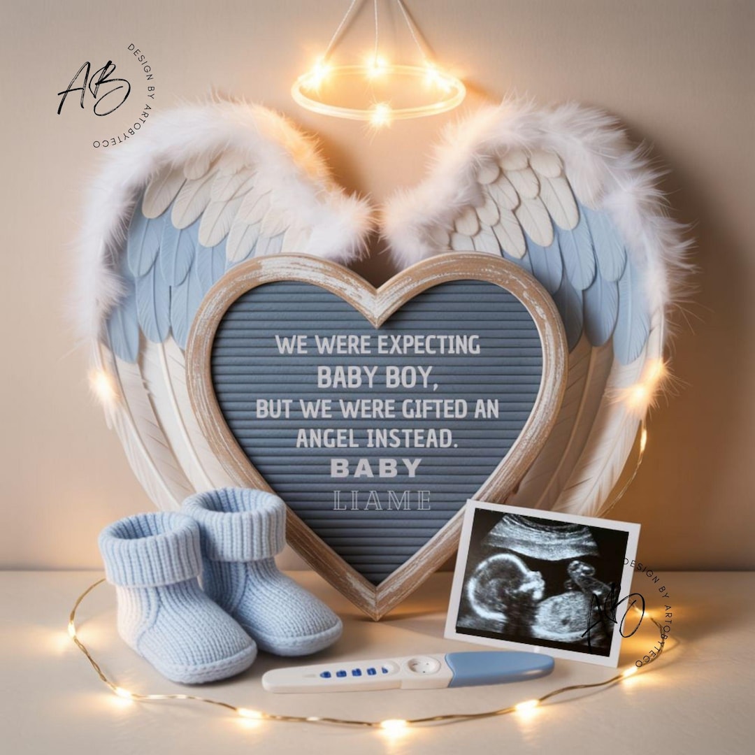 Angel Baby Memorial Announcement: Pregnancy Loss Tribute (digital ...