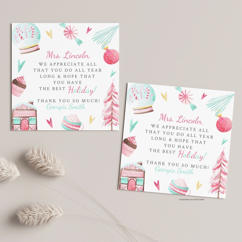 Teacher Christmas Tags - Etsy