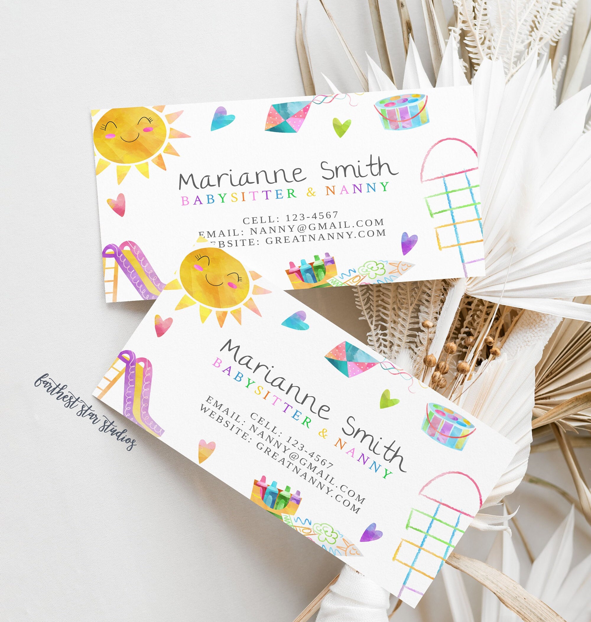 Babysitter Business Cards Playground, Summer Play Date Card, Printable ...