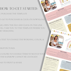 Rainbow Meet the Teacher Flyer, All About My Teacher Template, Editable ...