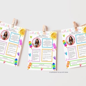 Popsicle Meet the Teacher Flyer, All About My Teacher Template ...