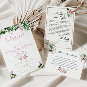 Ohana Adoption Invitation Bundle - Adoption Tropical Luau - Ohana Mean ...