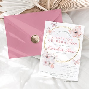 Butterfly Adoption Party Invitation, Butterfly Adoption Digital ...