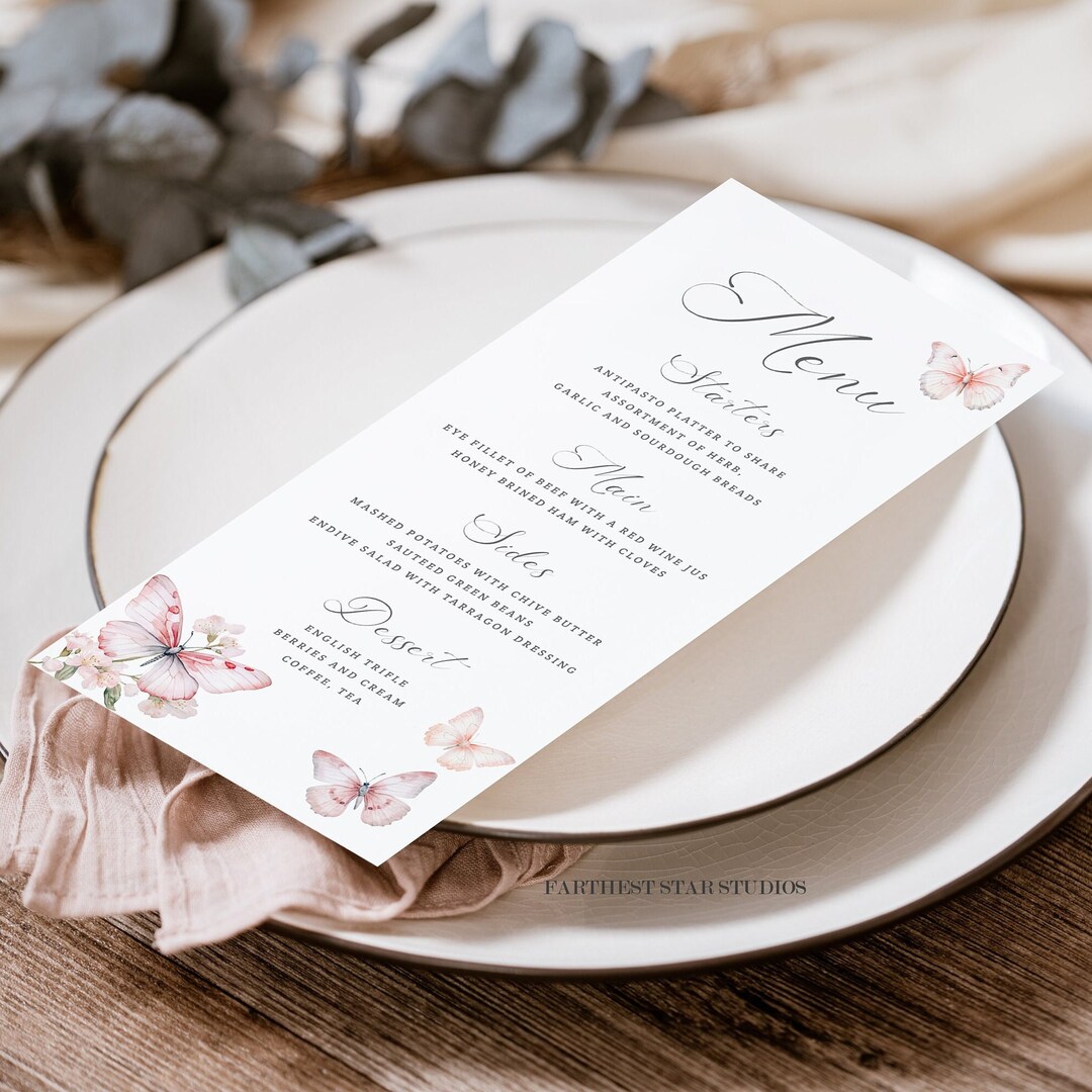 Garden Party Menu, Spring Menu, Spring Menu Template, Holiday Menu ...