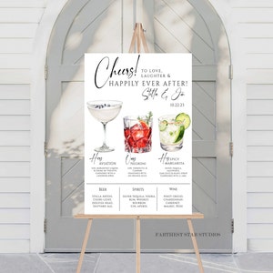 Cheers! Bar Menu, Modern Bar Menu Template, Signature Drink Menu ...