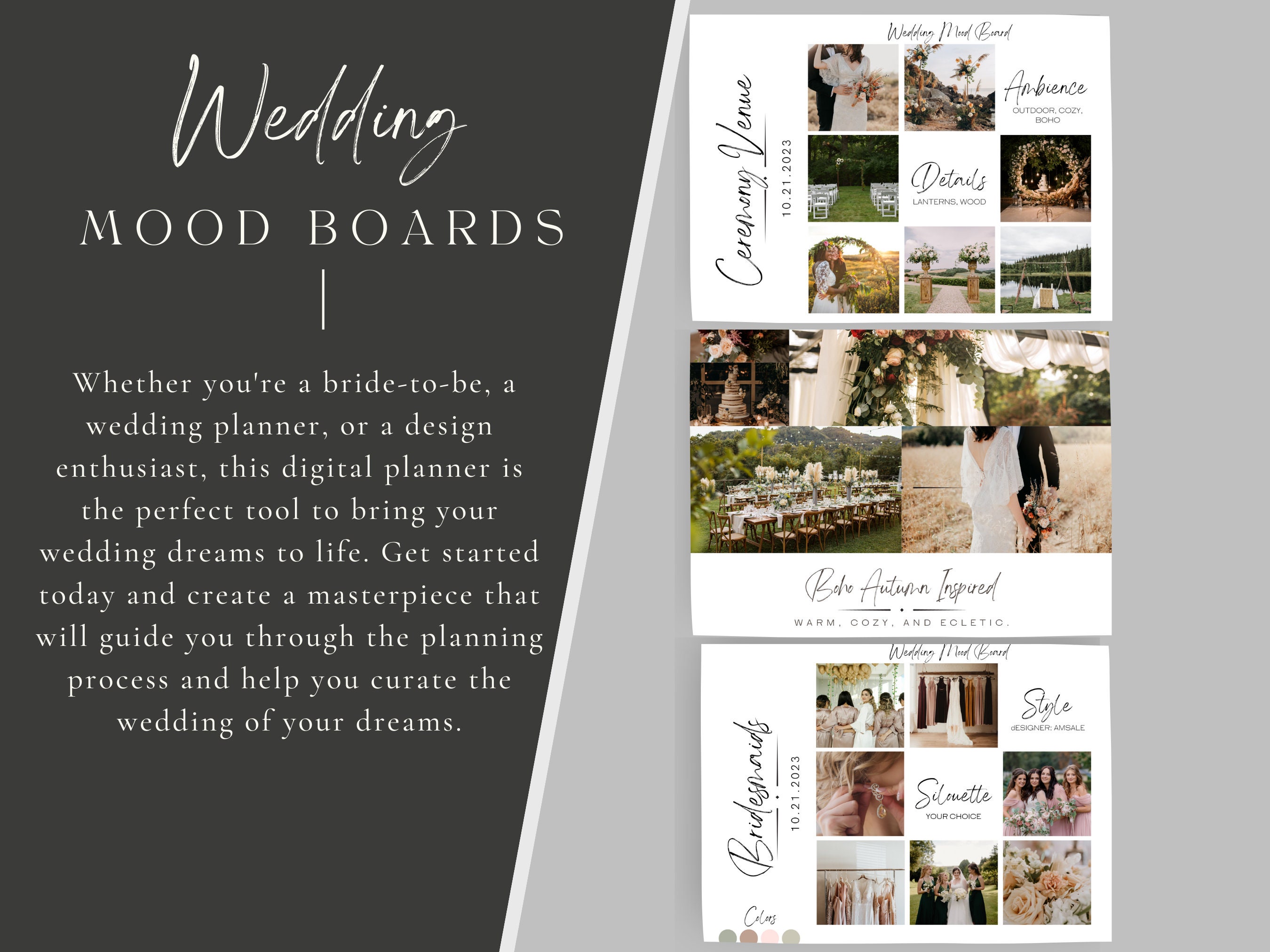 Wedding Vision Board Design Guide Canva Template, 20 Page Printable ...