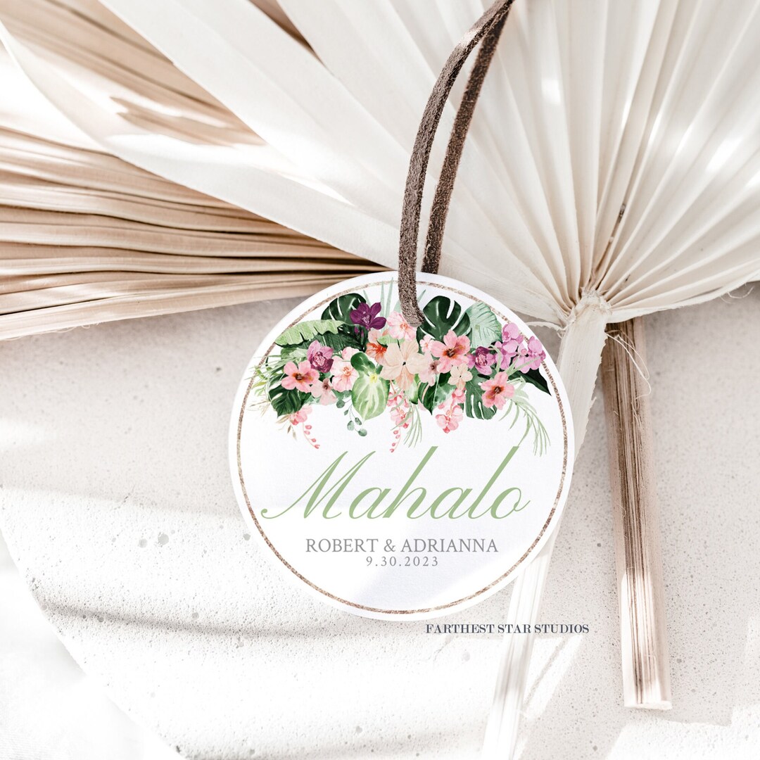 Mahalo Thank You MINI Tags Stickers, Printable Mahalo Adoption Party ...