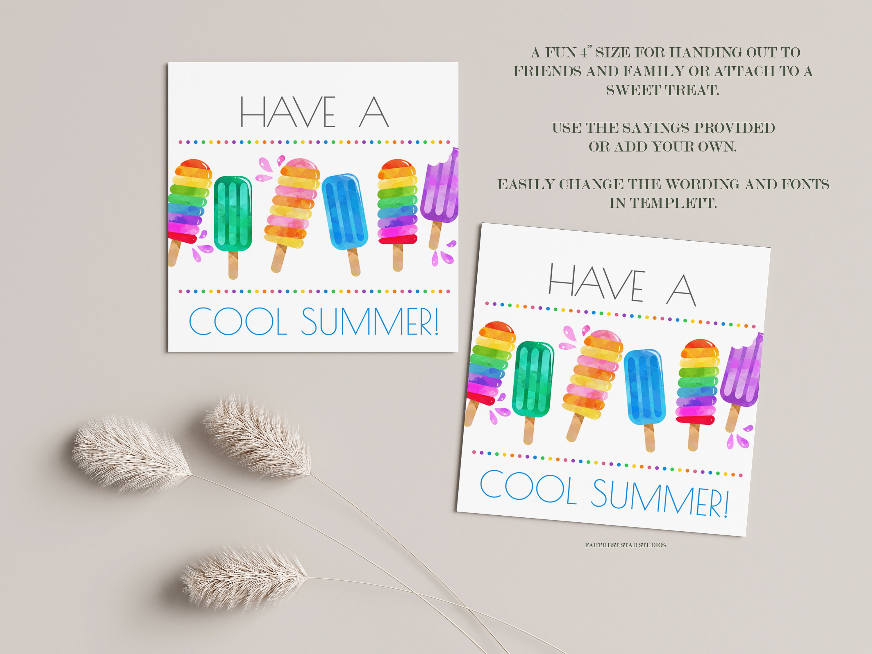 Popsicle Gift Tags, Have a Cool Summer Gift Tag, Summer Gift Tag ...