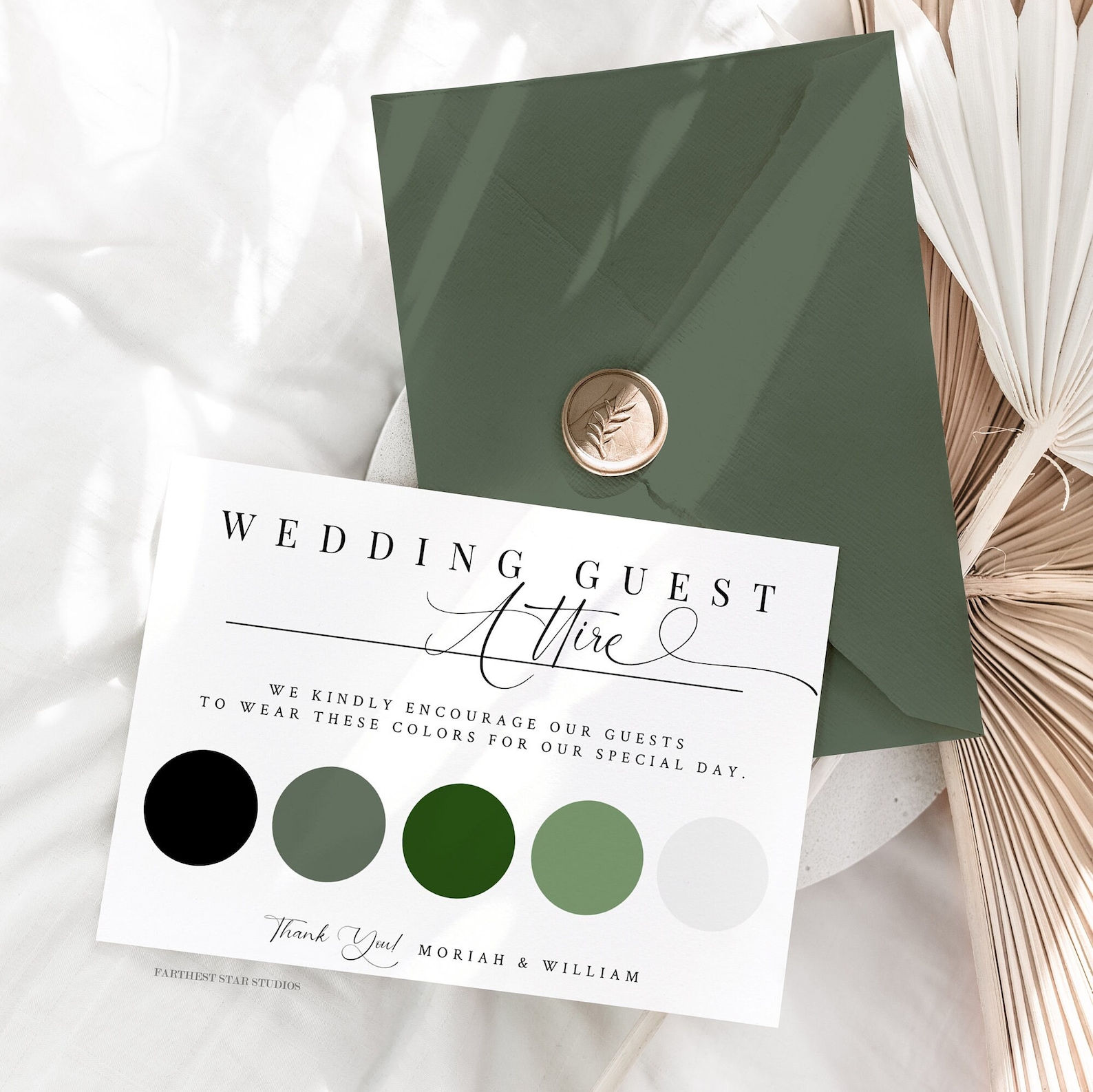 Wedding Attire Card, Minimalist Guest Attire Card, Wedding Info Card ...