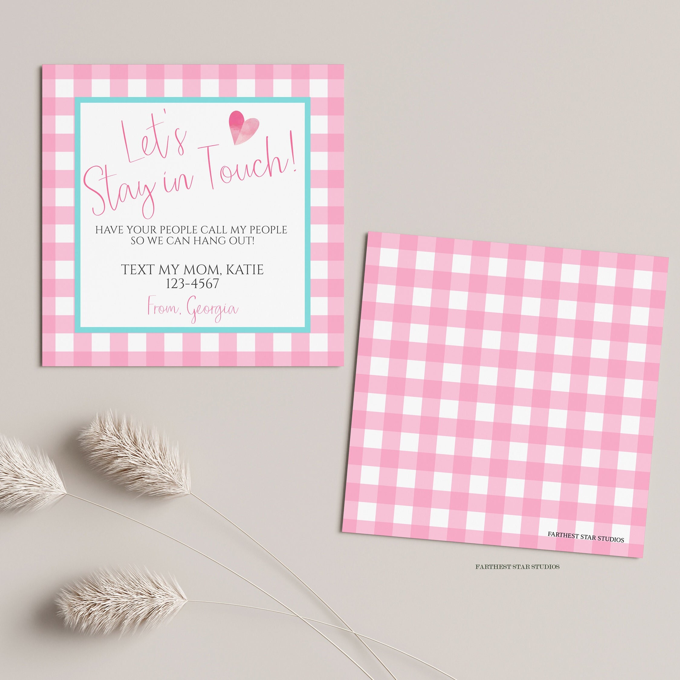 Preppy Playdate Cards, Summer Play Date Card, Printable End of School ...