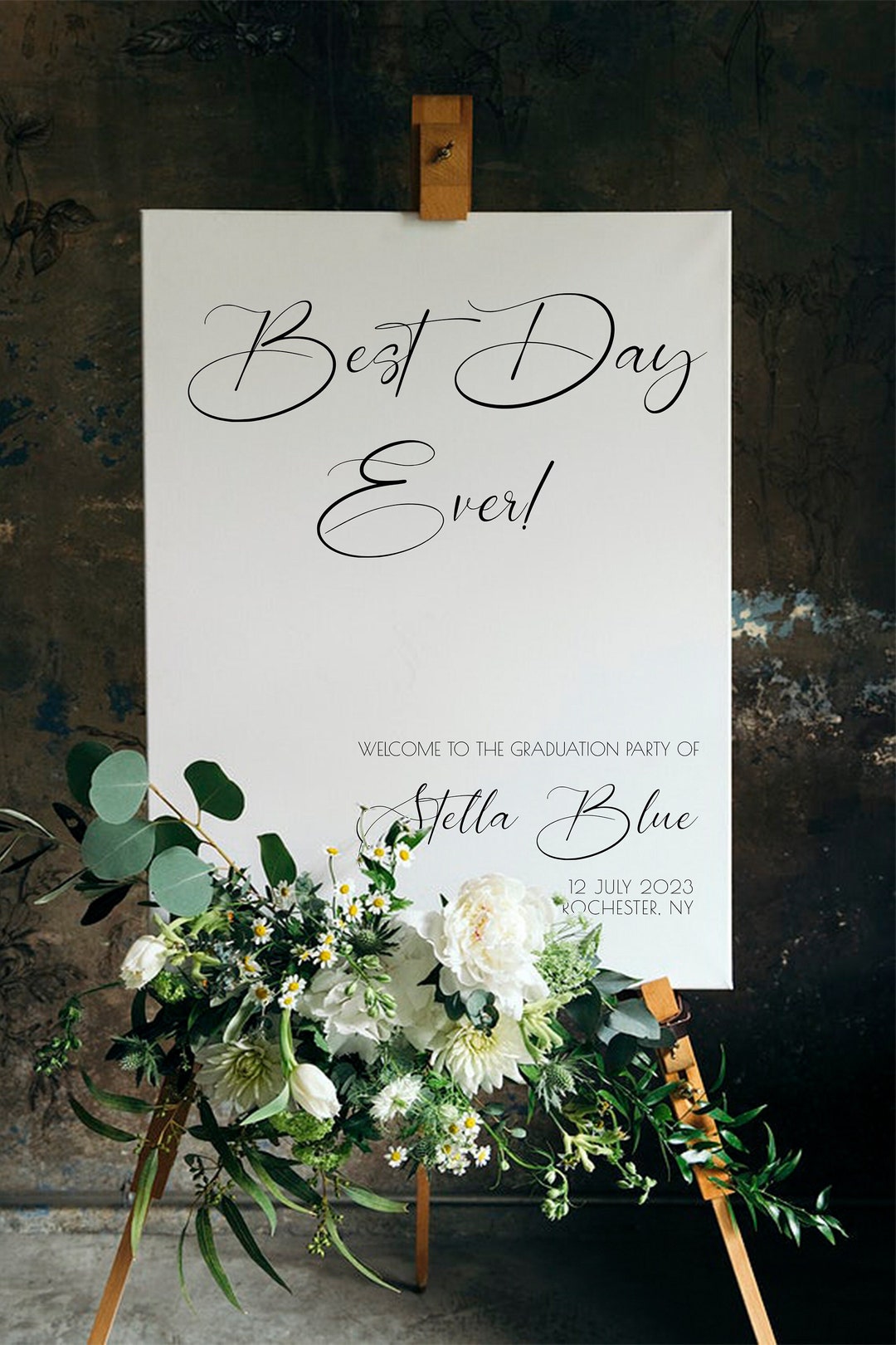 Modern Minimalist Graduation Sign, Best Day Ever Graduation, Modern ...