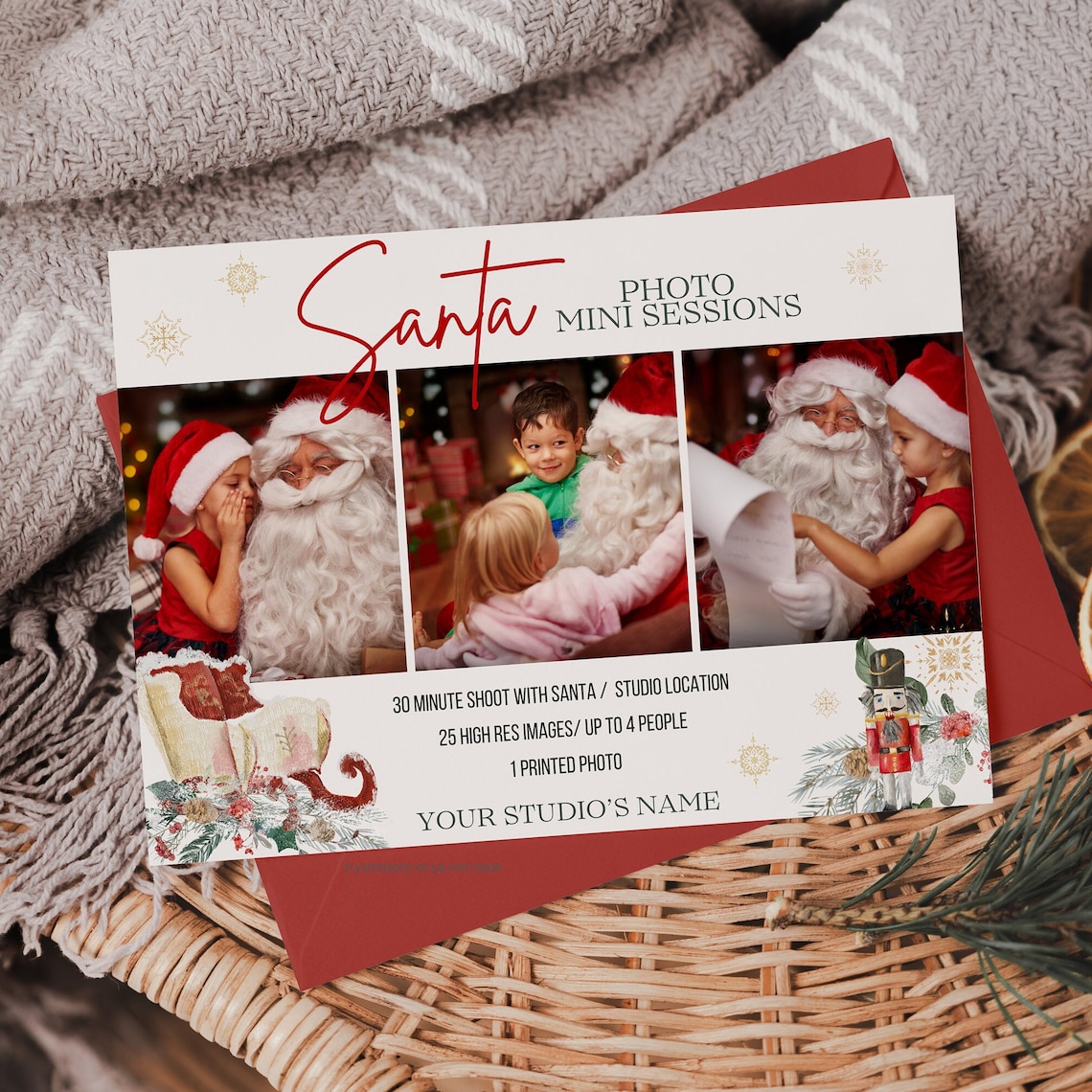 Santa Mini Sessions Photography Template, Holiday Mini Session, Santa ...