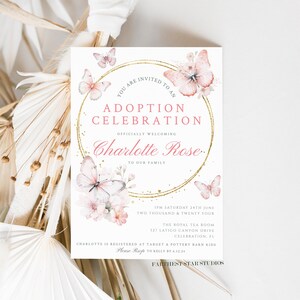 Butterfly Adoption Party Invitation, Butterfly Adoption Digital ...
