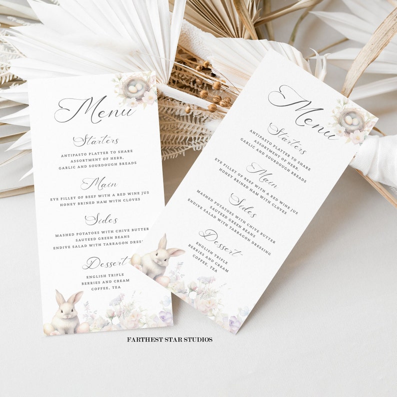 Easter Menu, Food Menu, Dinner Menu, Spring Menu Template, Holiday Menu ...