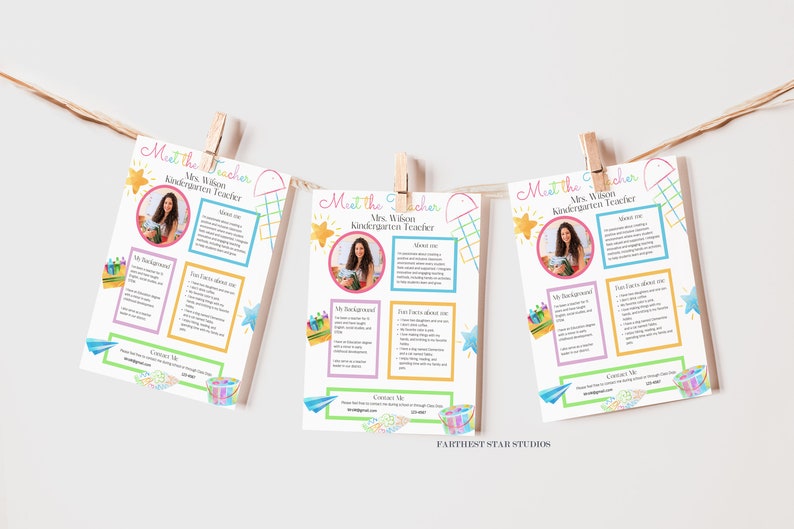 Rainbow Meet the Teacher Flyer, All About My Teacher Template, Editable ...