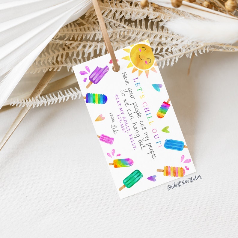 Popsicle Playdate Cards, Summer Play Date Card, Printable Back to ...